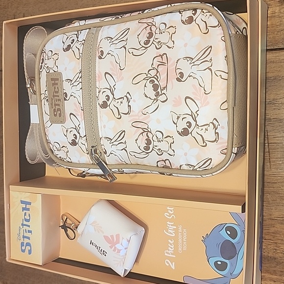 Disney | Bags | Disney Stitch Pink And Cream Gift Set | Poshmark